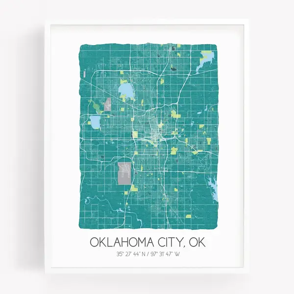 Print|Oklahoma City Map - PLENTY Mercantile & Venue Print|Oklahoma City Map - PLENTY Mercantile & Venue