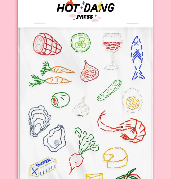 Embroidery Sheet Set | Iron-On | Food - PLENTY Mercantile & Event Venue