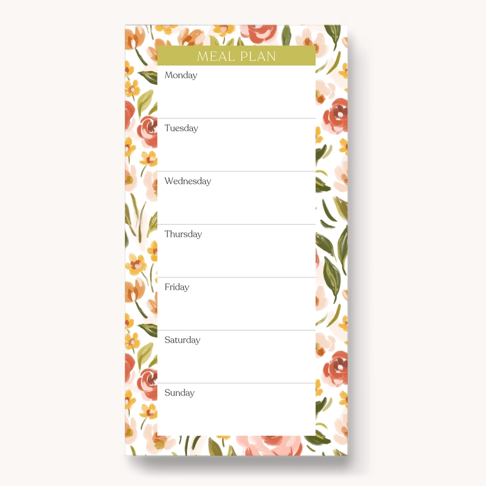Spring Garden Magnetic Meal Plan Notepad - Wanderlust Boutique ...