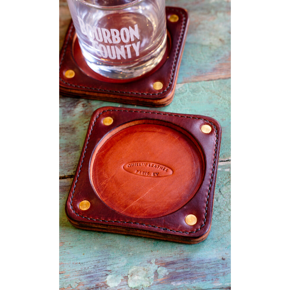 The "1904" Leather Coaster - pair - Custom Leather Horse Halters & Tack ...