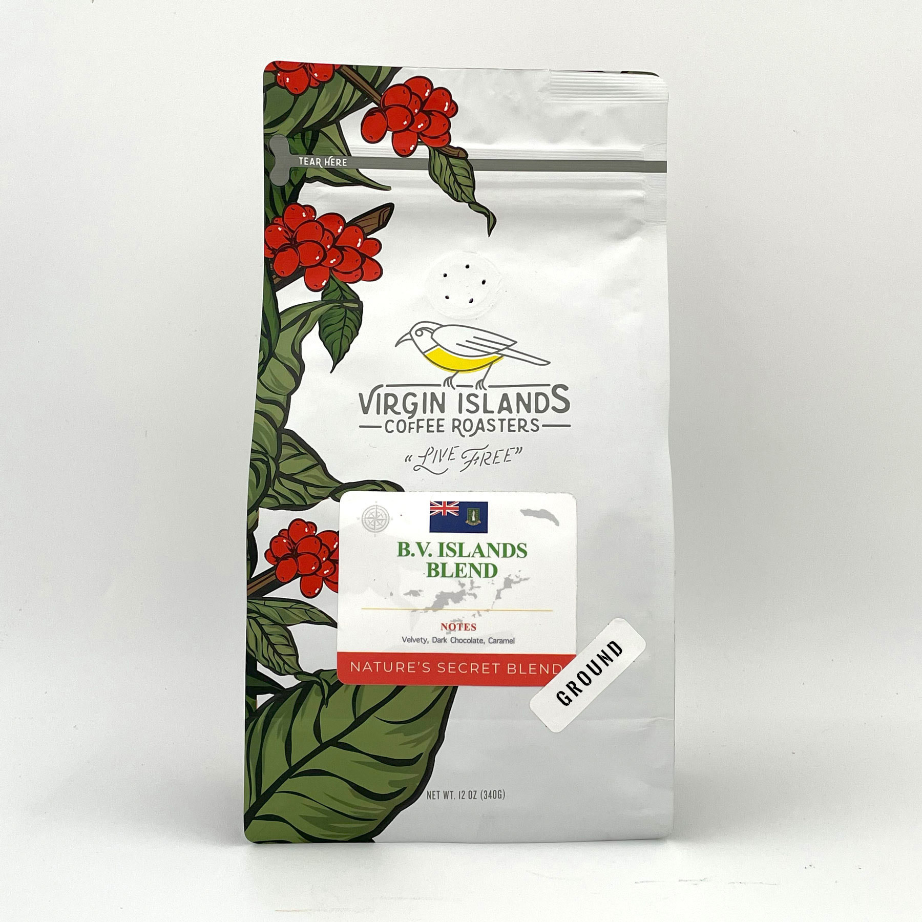 VI Coffee Roasters - B.V.Islands Blend 12oz GROUND - Nutmeg and Co.