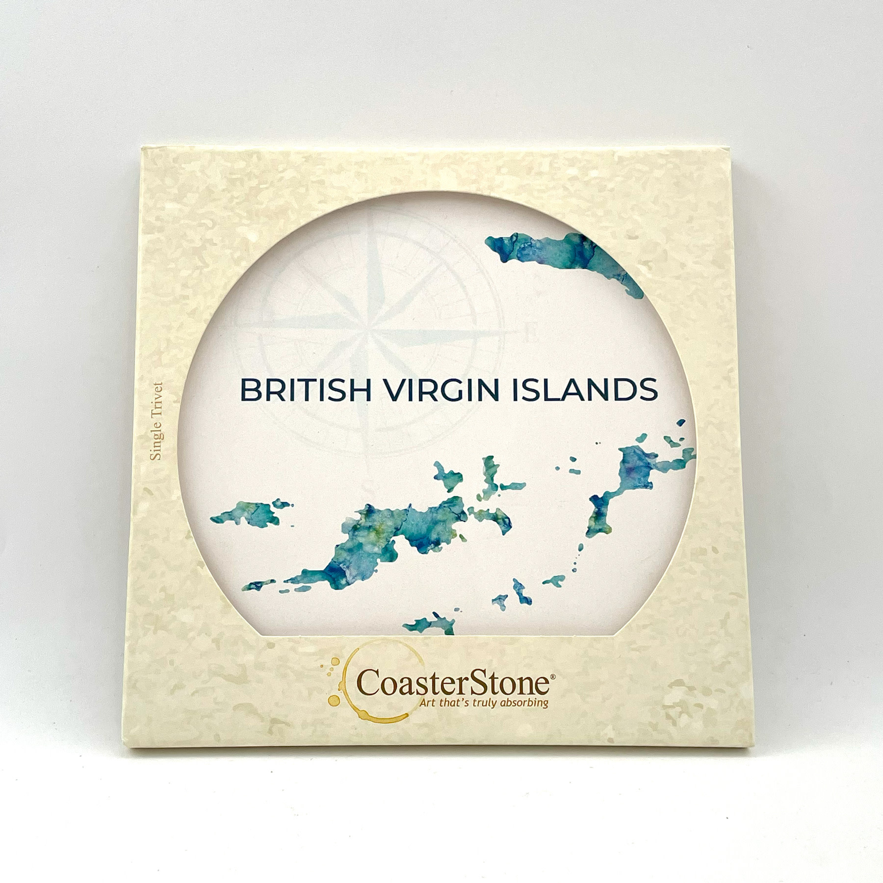 Trivet - BVI Islands Map - Square - Nutmeg and Co.
