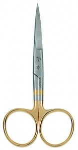 Dr. Slick Hair Scissor, 4-1/2", Gold Loops, Curved - Tackle Shack