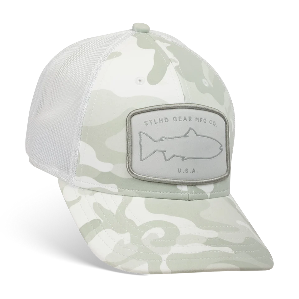 STLHD Snow Drift Camo Flex Fit Trucker Hat White/Grey/Charcoal - Tackle ...