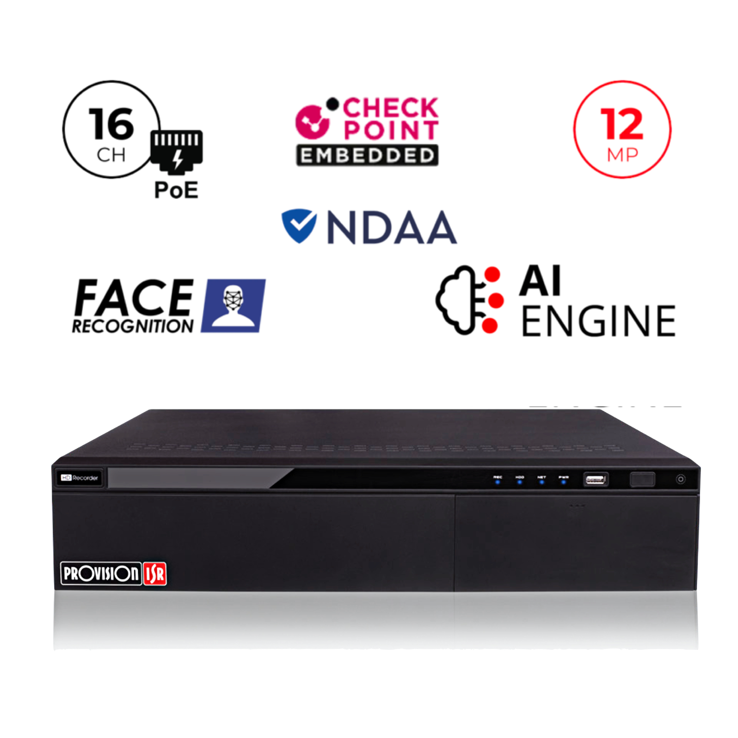 Provision-ISR Stand Alone 32CH OSSIA AI NVR 12MP - NDAA Compliant ...