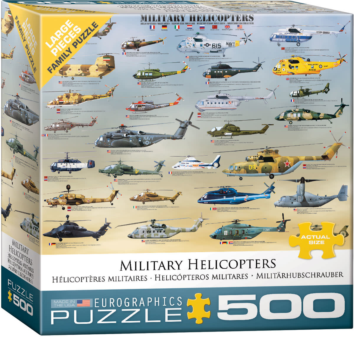 Military Helicopters Puzzle - 500 pc - Ingenium Boutique