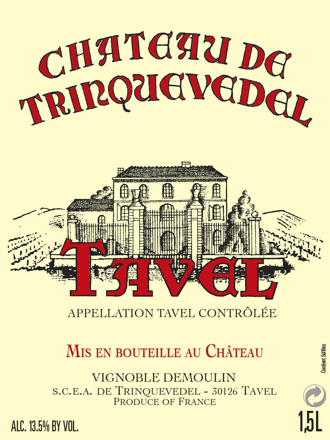 Chateau de Trinquevedel Tavel Rosé 2023| 750ml - Vintage Wine Cellars