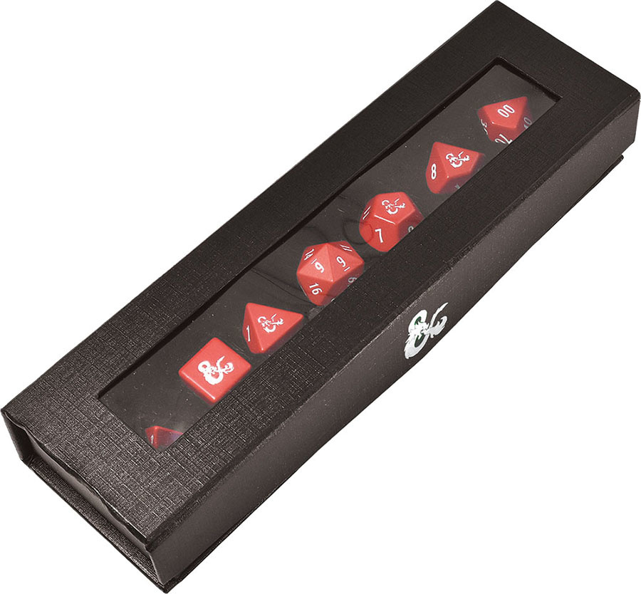 Dungeons & Dragons RPG: Heavy Metal Red and White RPG Dice Set - 3 Gear ...