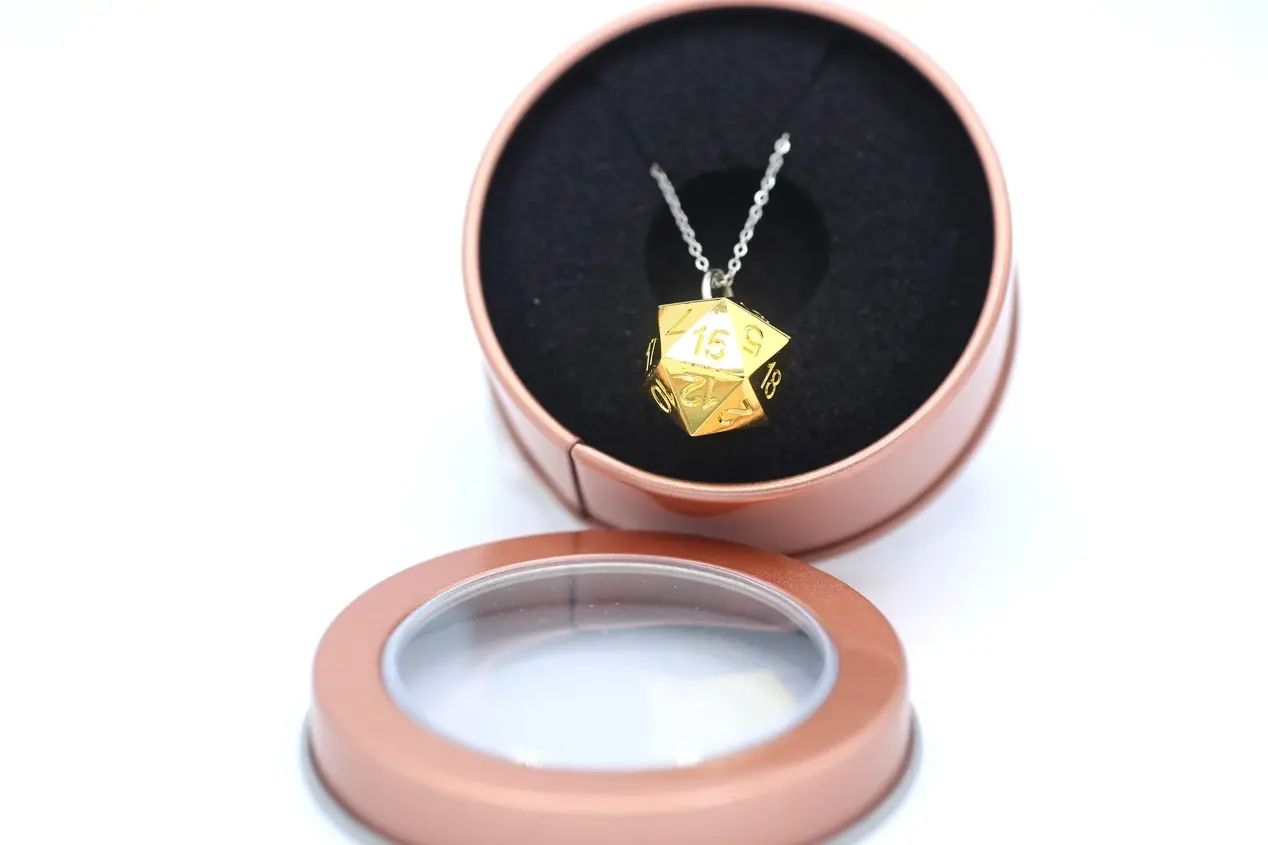 Solid Metal D20 Necklace - 3 Gear Studios