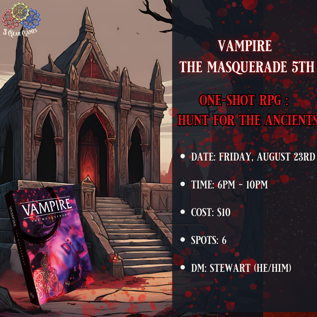 Vampire One Shot RPG: Hunt for the Ancients - 3 Gear Studios