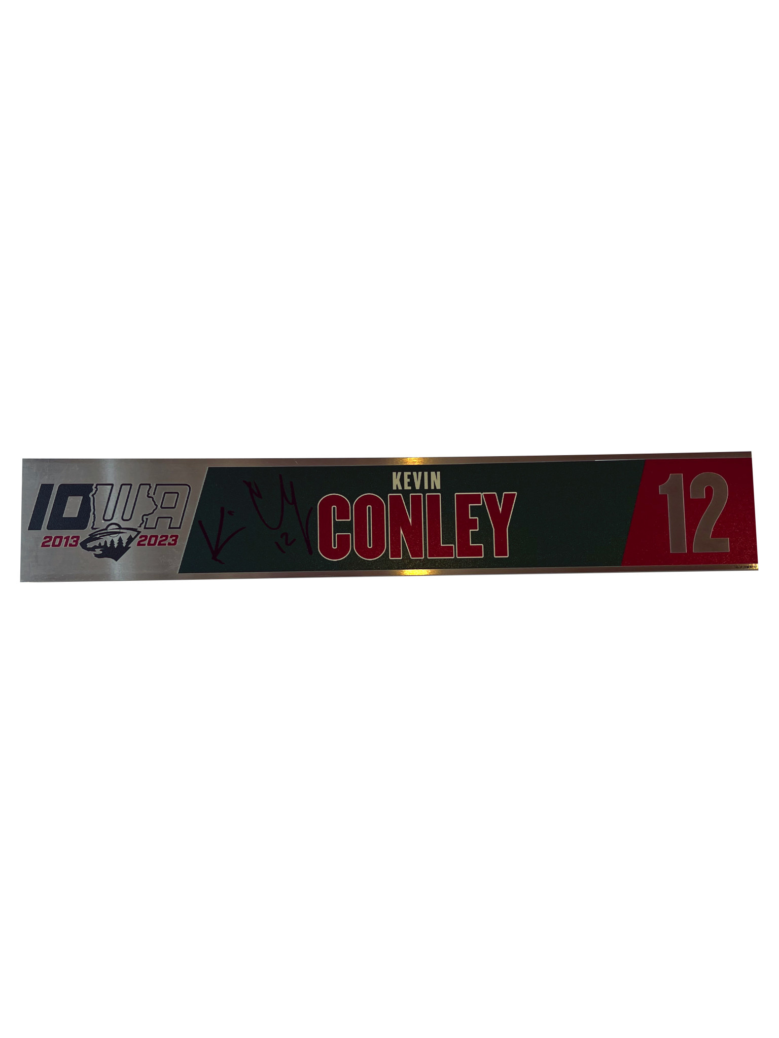 2022-23 Player Signed Home Metal Nameplate Conley #12 - Iowa Wild ...