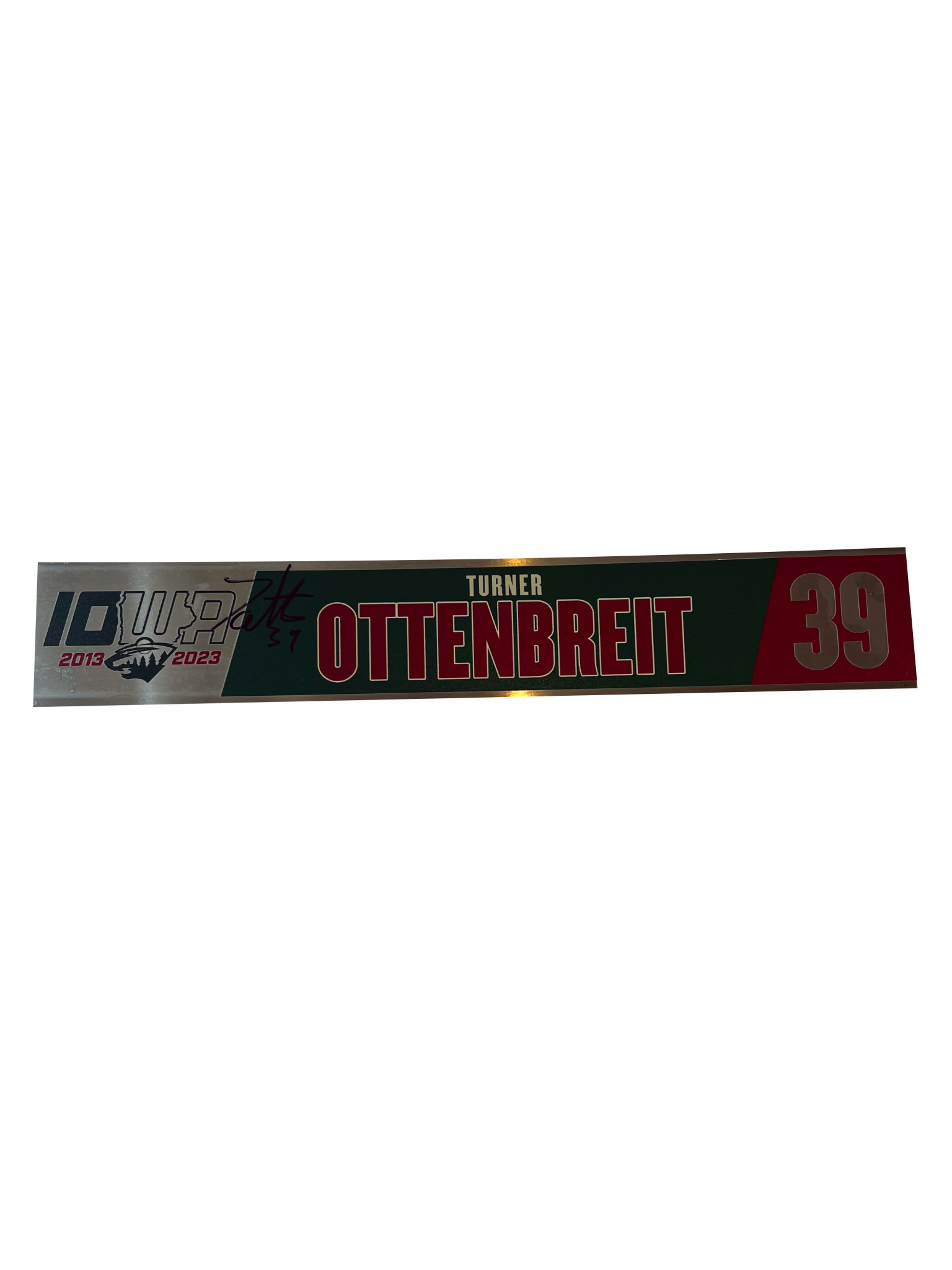 2022-23 Player Signed Home Metal Nameplate Ottenbreit #39 - Iowa Wild ...