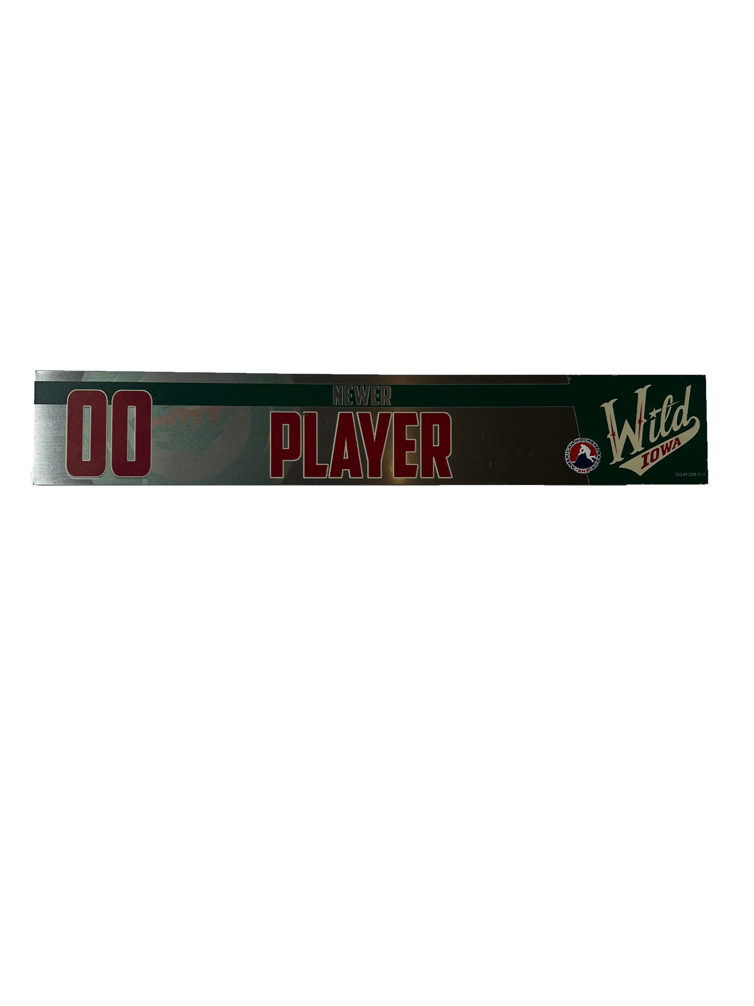 19-20 metal nameplate Newer Player #00 - Iowa Wild Hockey Club