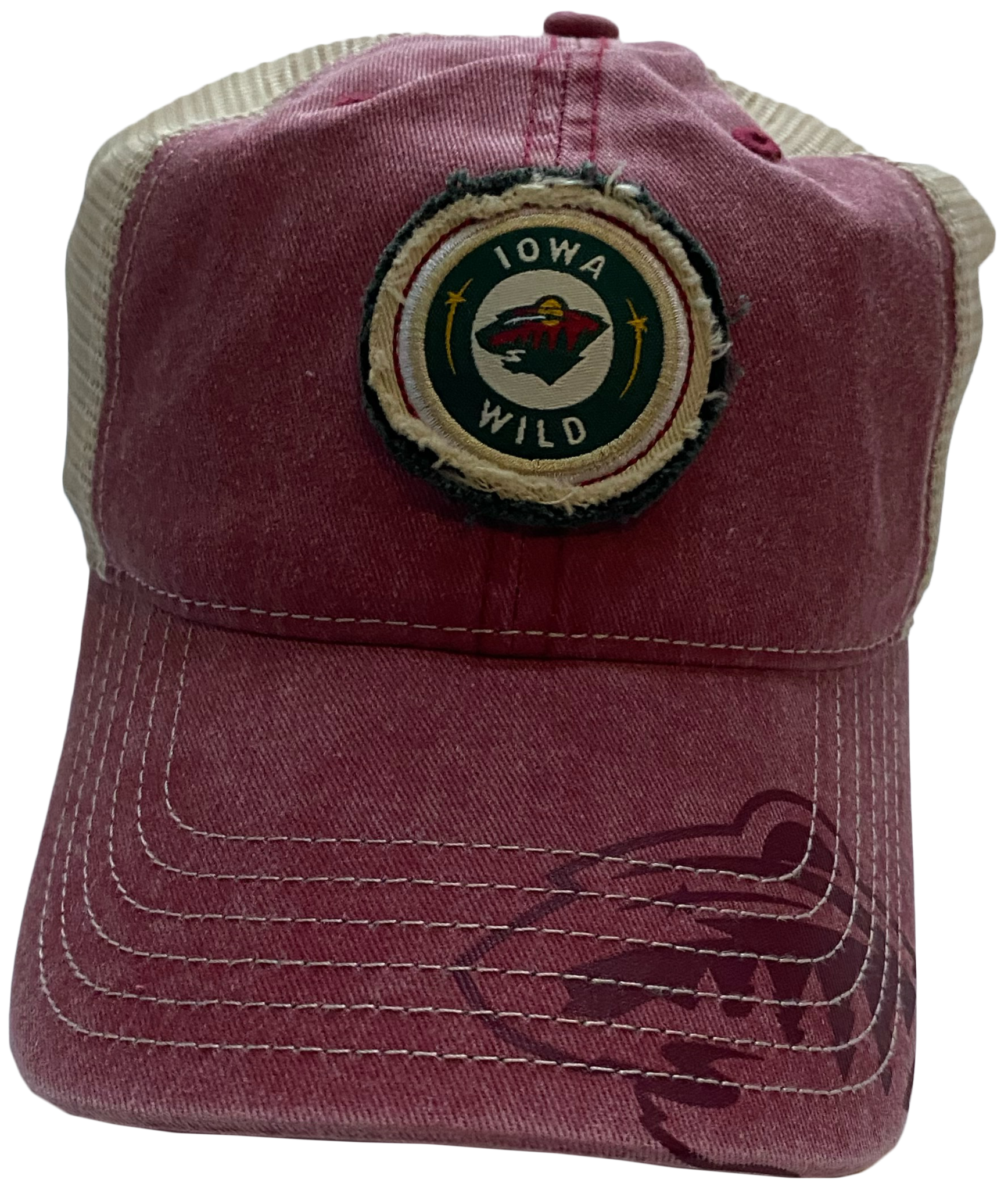 Red Stone Wash Cap - Secondary Logo Patch - Iowa Wild Hockey Club