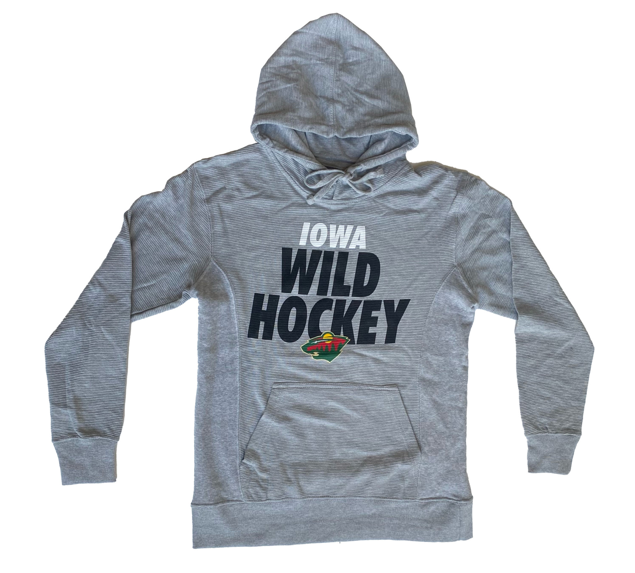 Oxford Grey Ribbed Iowa Wild Hockey Hood - Iowa Wild Hockey Club