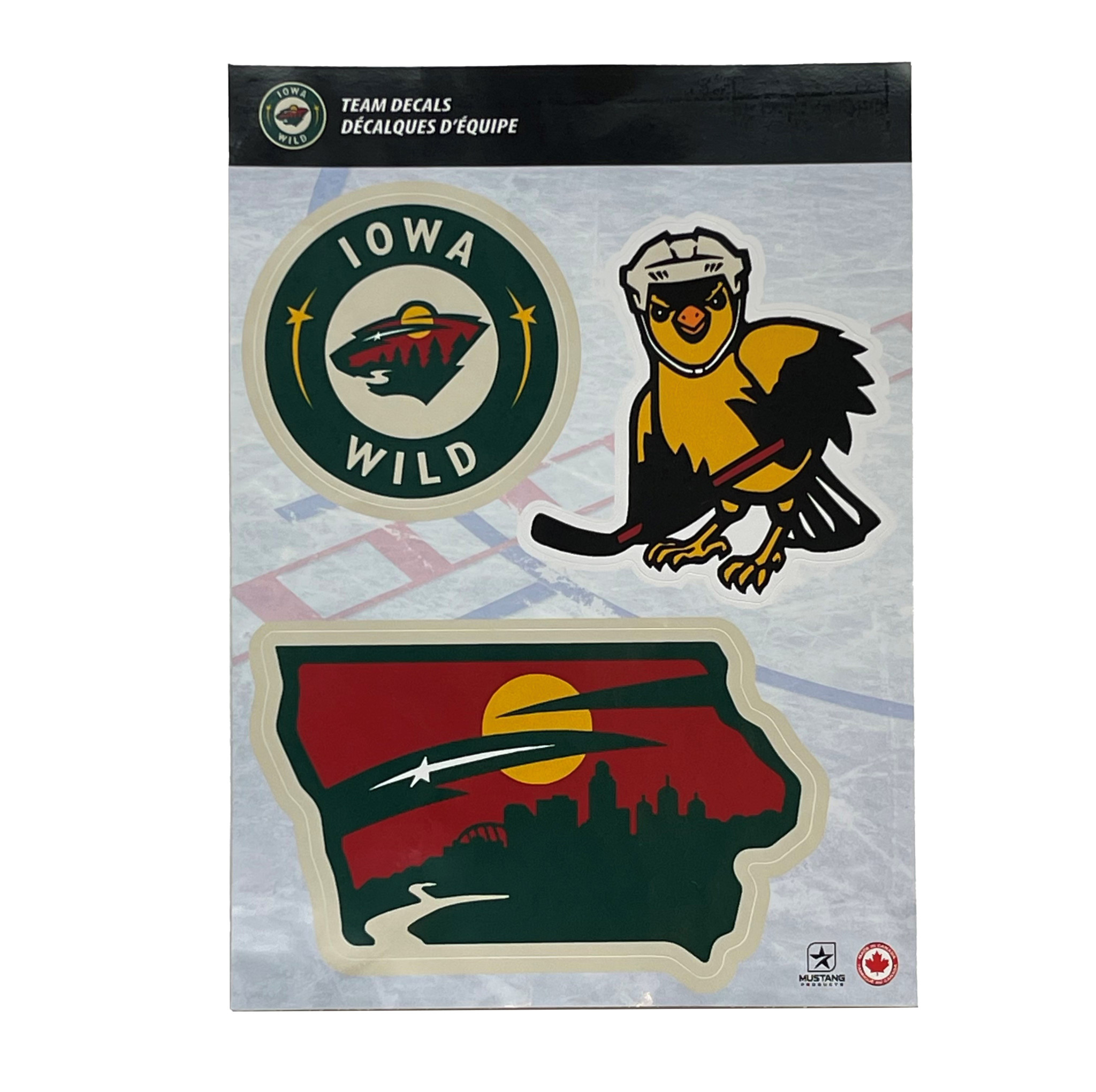 Finch & Statescape Crest Decal Pack - Iowa Wild Hockey Club