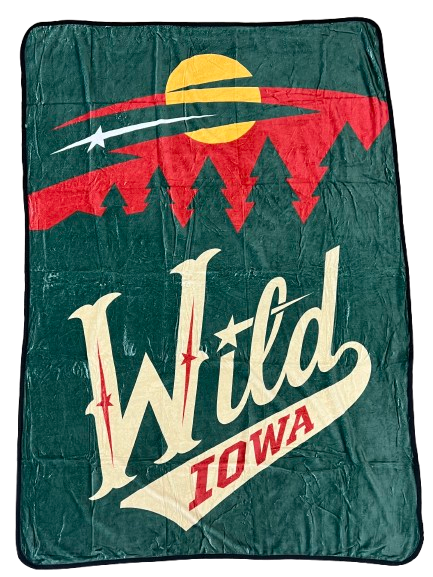 Iowa Wild Bearhead Plush Blanket - Iowa Wild Hockey Club