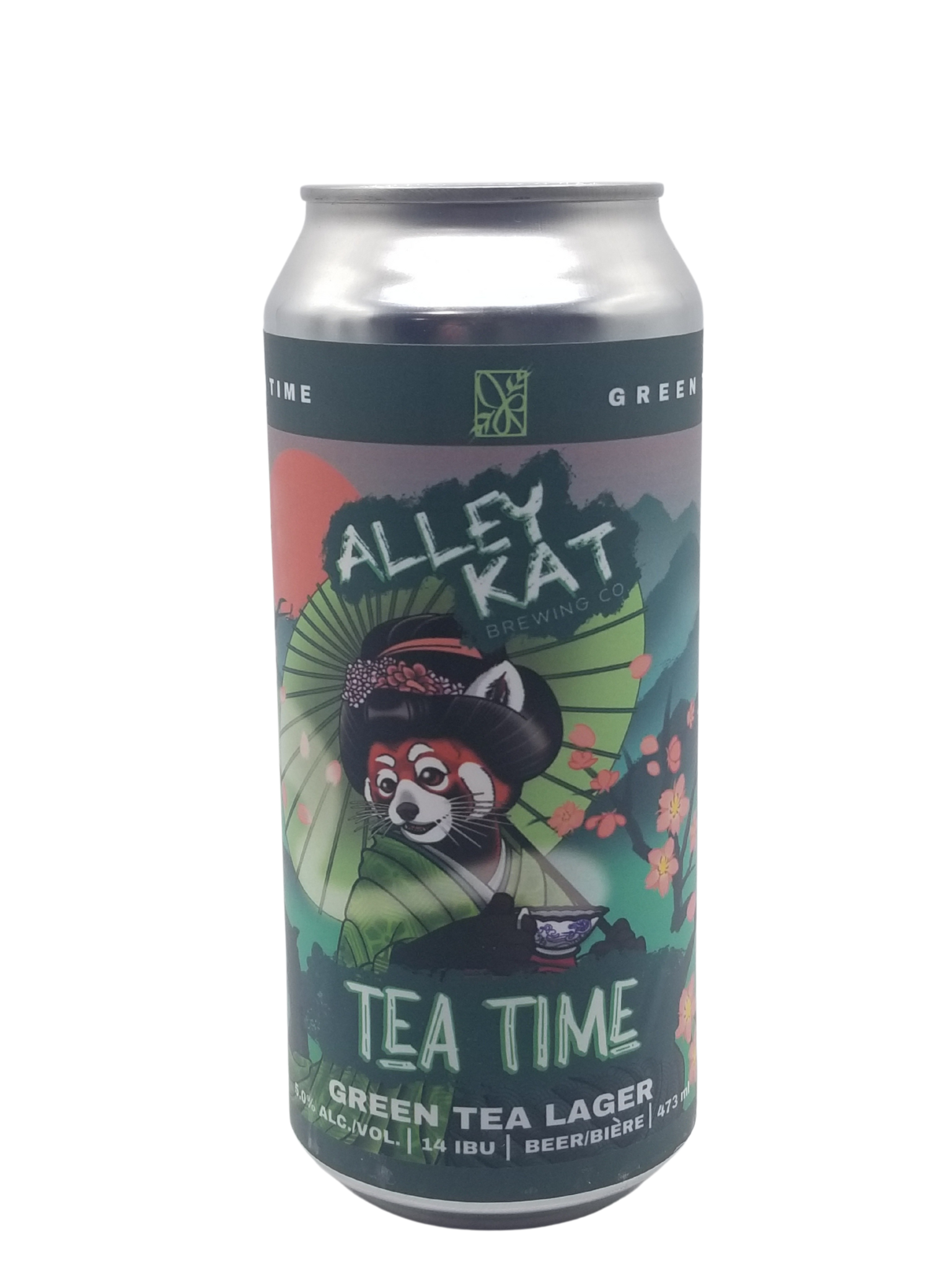 Alley Kat Brewing Tea Time Green Tea Lager 473ml - The Alberta Beer ...