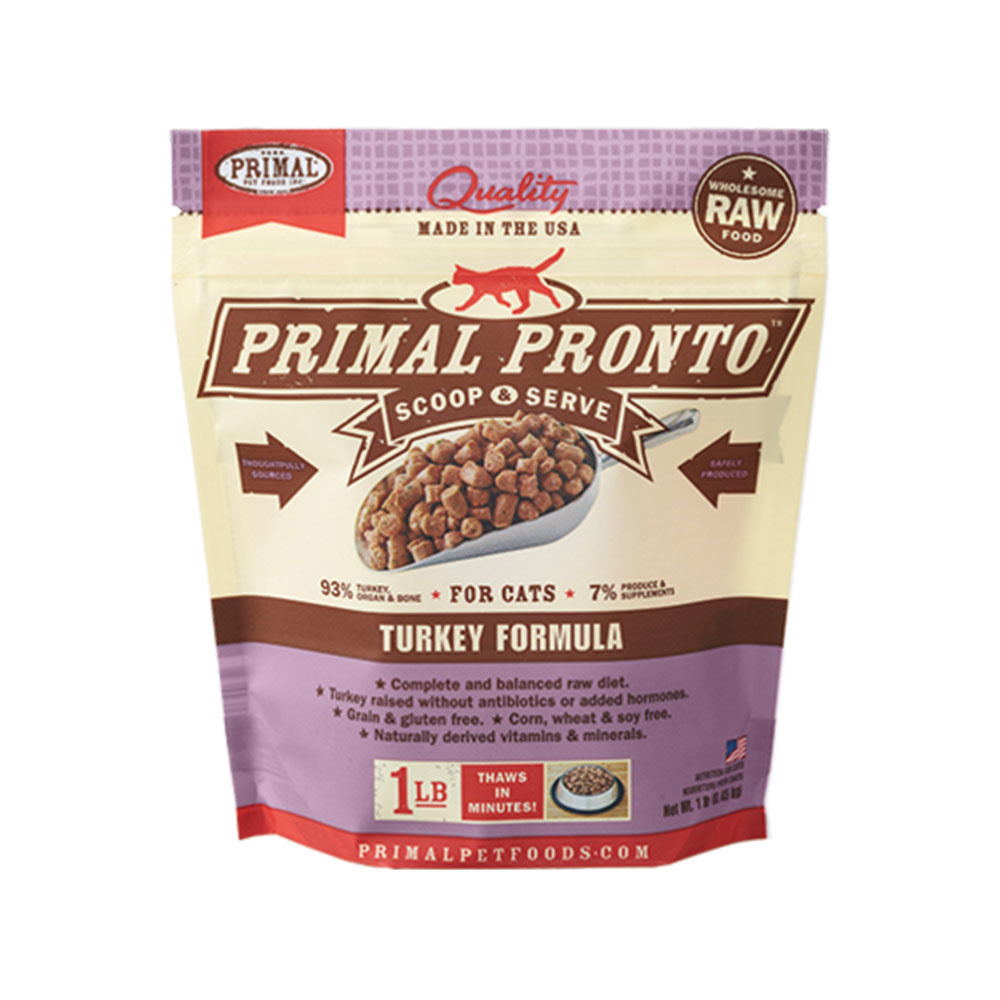 Primal Cat Frozen Pronto Turkey 1lb - Bones Pet Stores