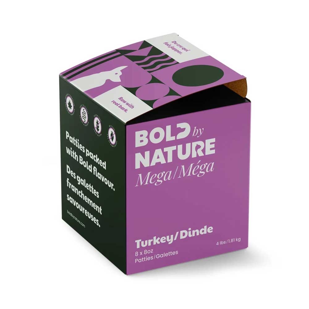 Bold Raw Dog MEGA Turkey 4lb - Bones Pet Stores