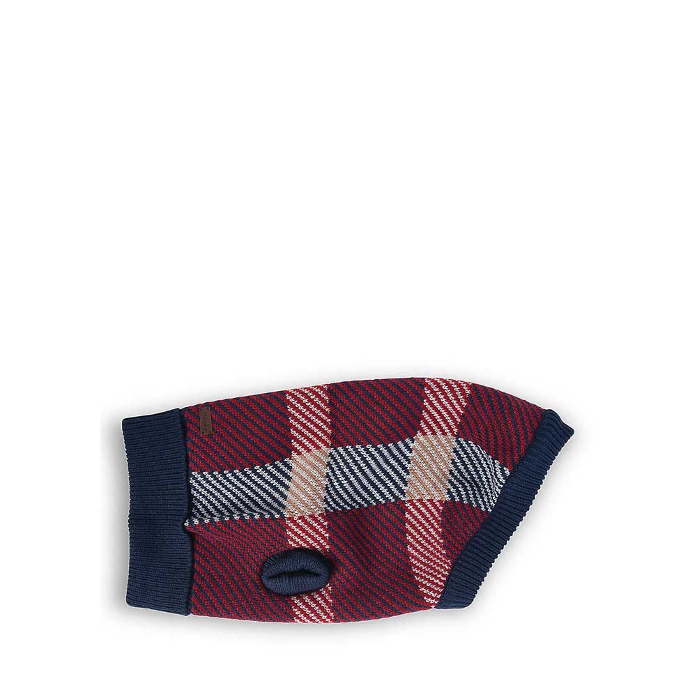 Barbour Dog Finn Jumper Cranberry - Bones Pet Stores