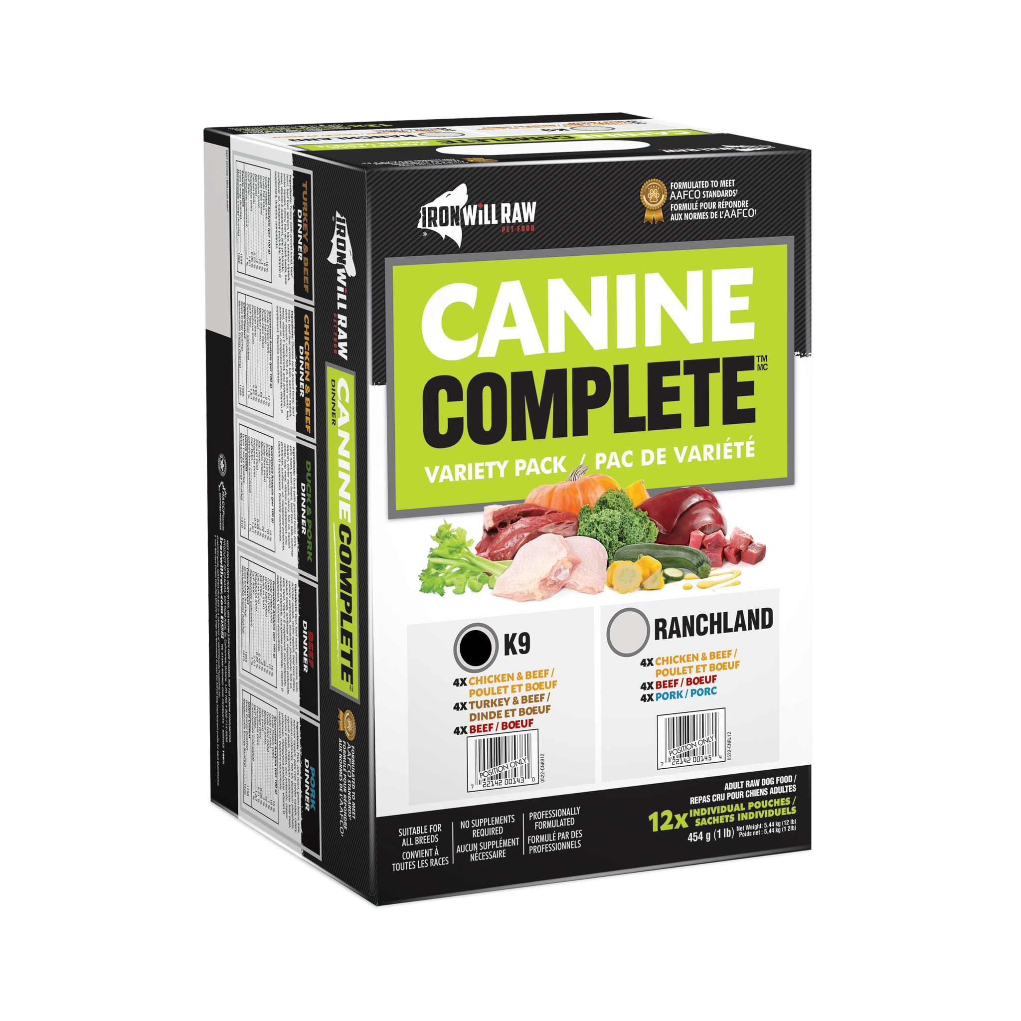CANINE COMPLETE: K9 PACK 12LB BOX (12 x 1LB) - Back To The Bone