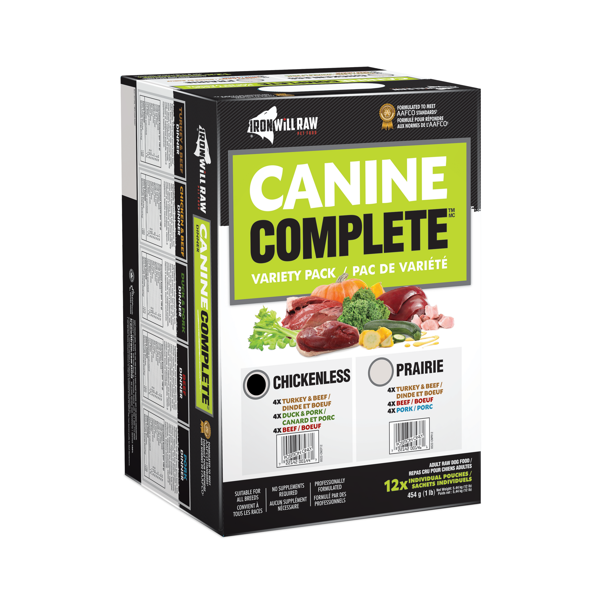 CANINE COMPLETE: CHICKENLESS PACK 12LB BOX (12 x 1LB) - Back To The Bone