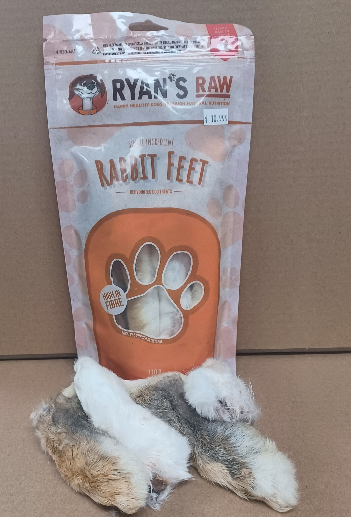 Dehydrated Rabbit Feet 110g Bag - Back To The Bone