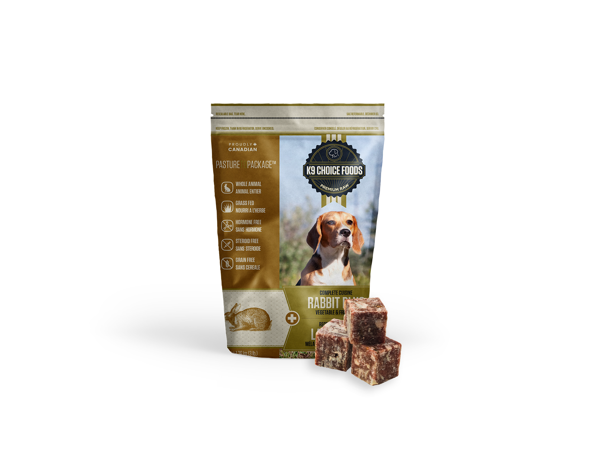 Rabbit Plus 3lb (1" Cubes) - Back To The Bone