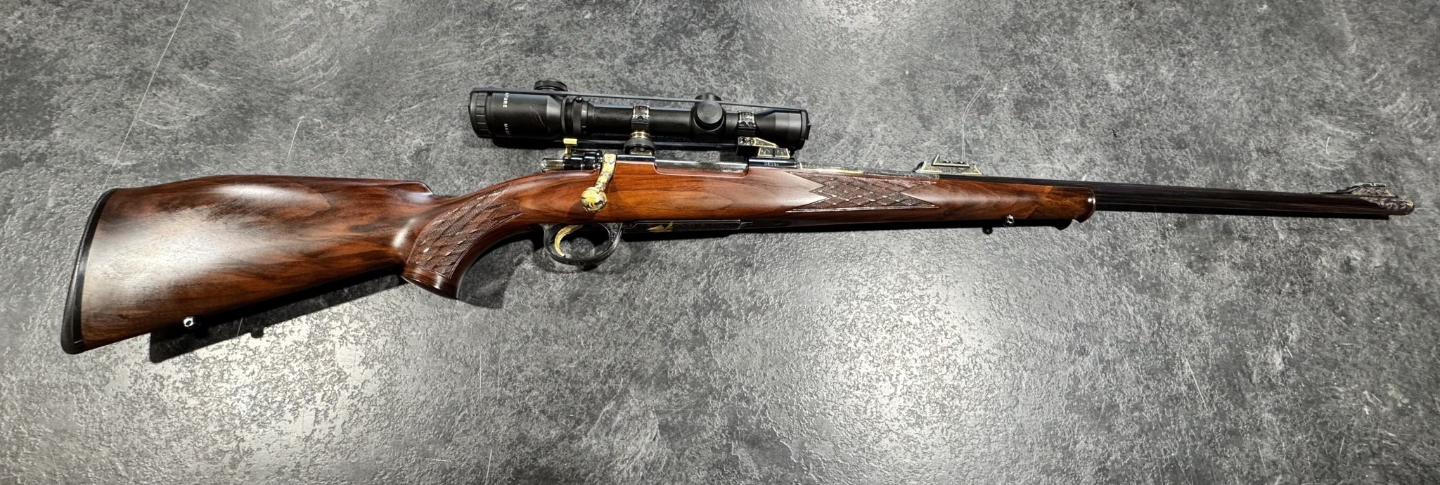 FN Mauser Custom 338-06 Gold Engraved w/Burris 1.5-6 Scope Engraved by ...