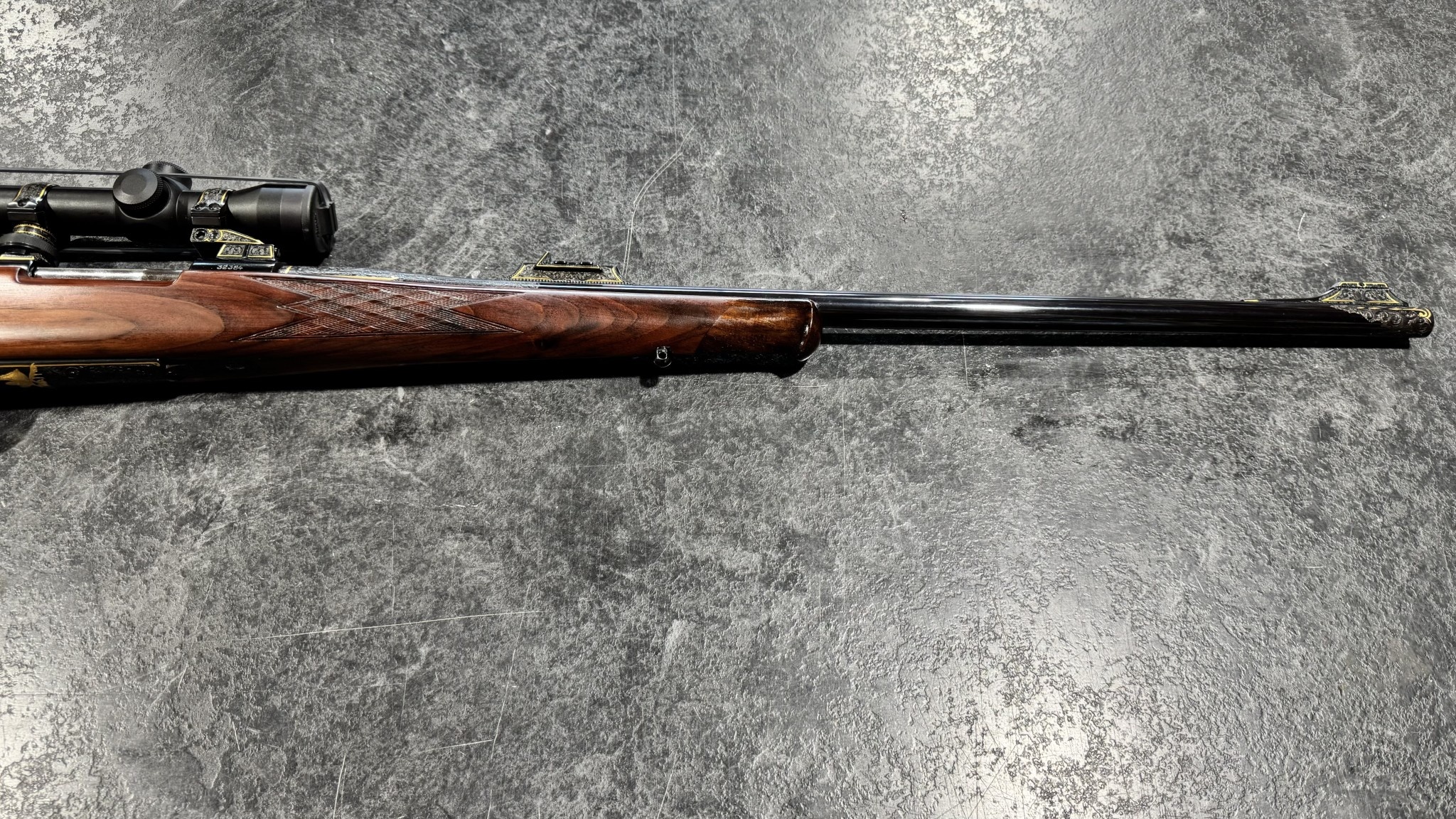 FN Mauser Custom 338-06 Gold Engraved w/Burris 1.5-6 Scope Engraved by ...