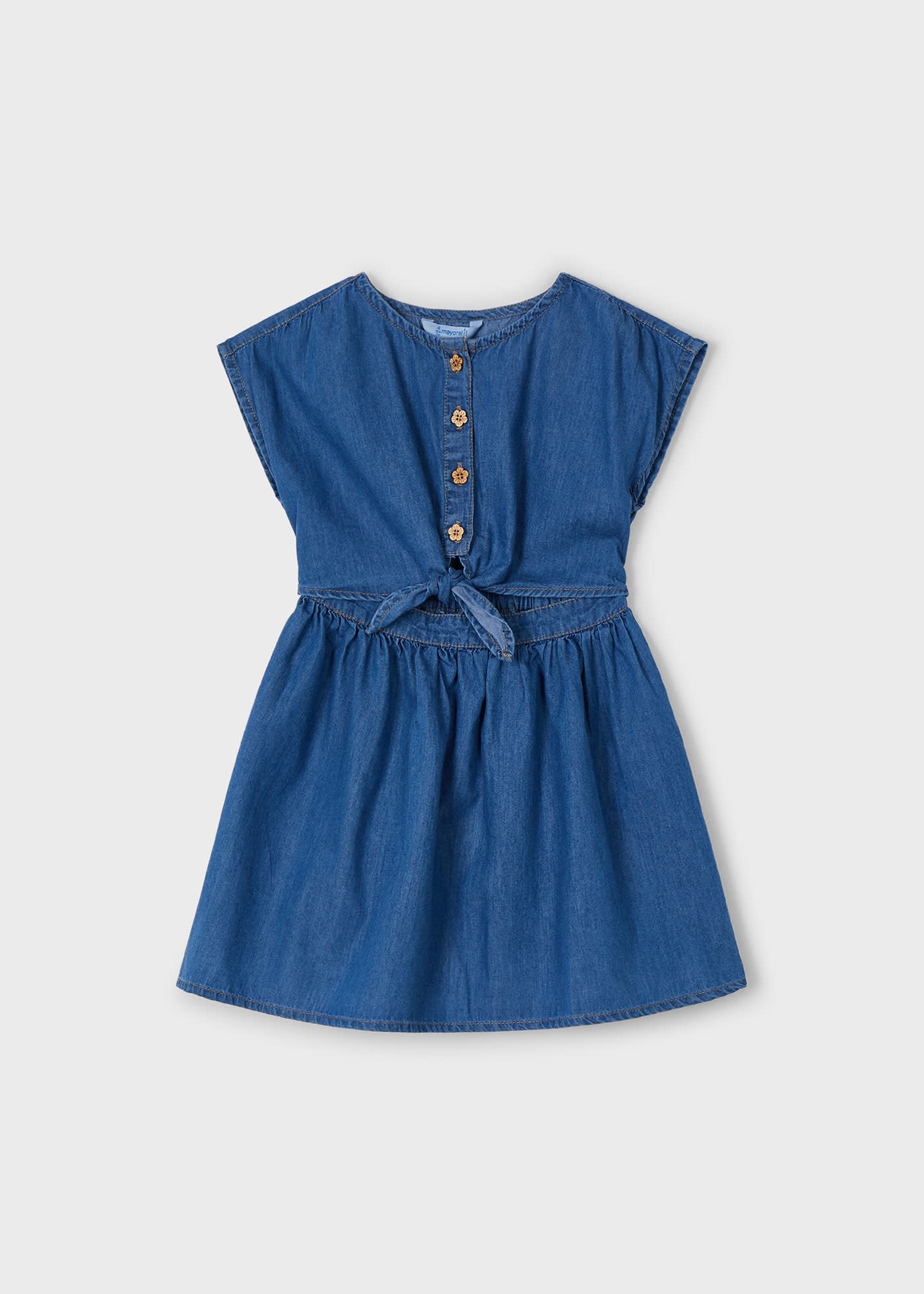MAYORAL - ROBE FLUIDE EN DENIM - BLEU MOYEN - Boutique Patati & Patata