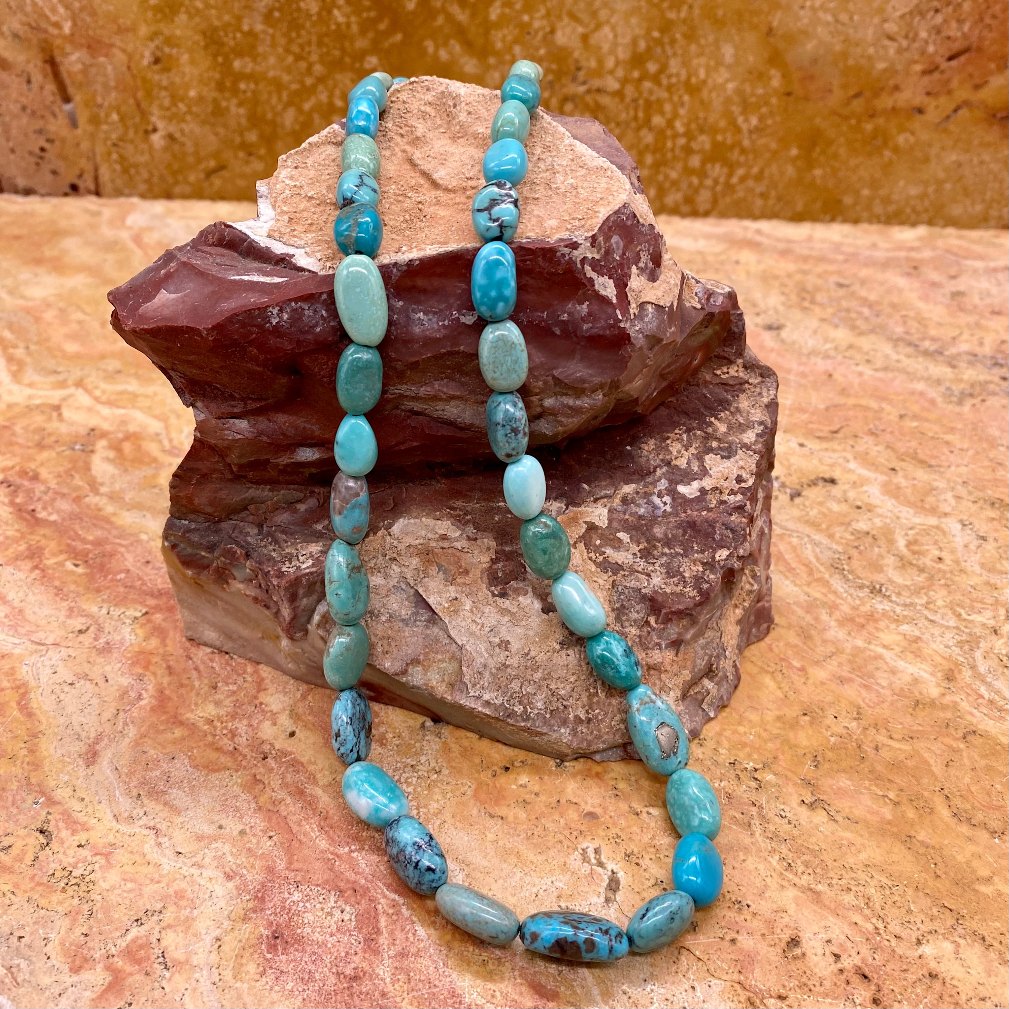 20" Turquoise Nugget Necklace - White Buffalo
