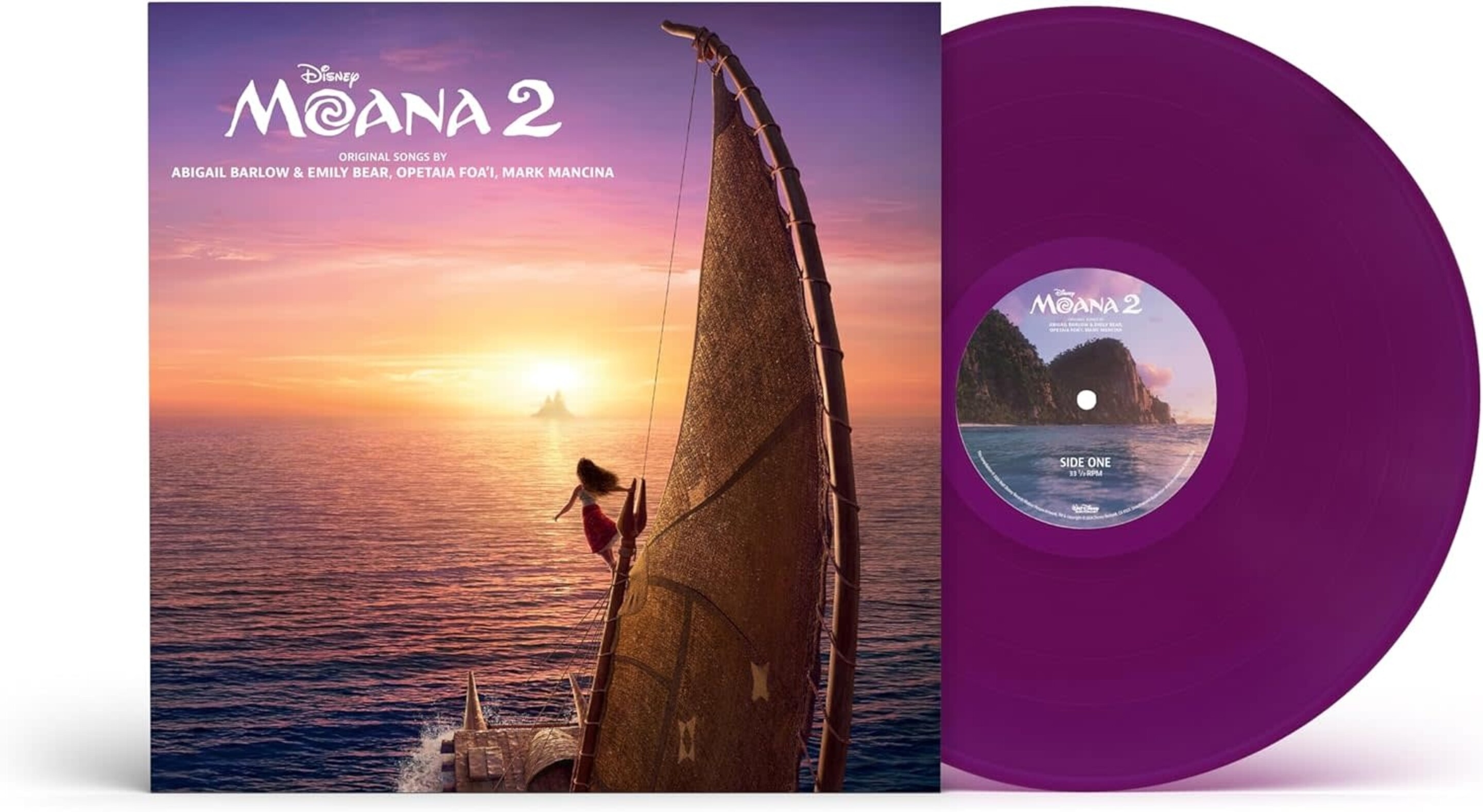 Abigail Barlow & Emily Bear, Opetaia Foa'i, Mark Mancina – Moana 2 LP (2025, Vibrant Violet ...