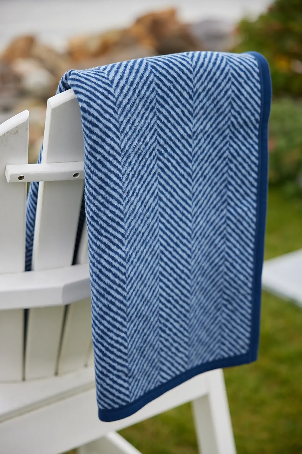 Chappy Wrap Blanket - Harborview Herringbone Navy