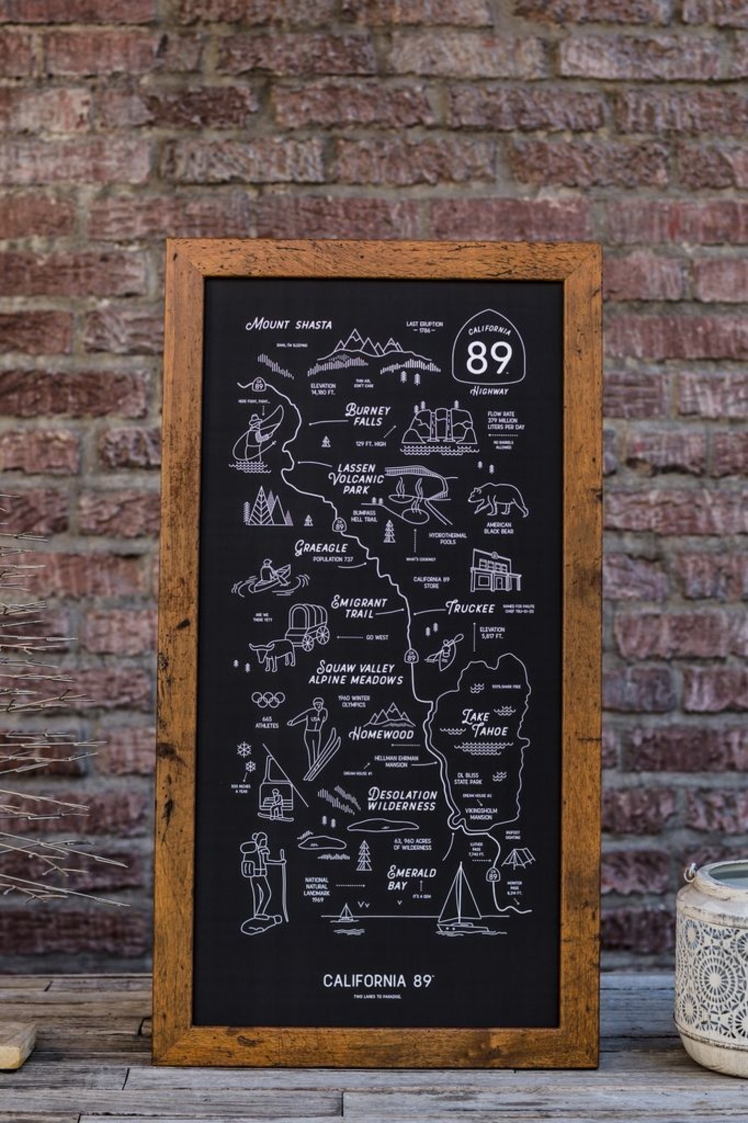 CA89 Road Map Poster - California 89