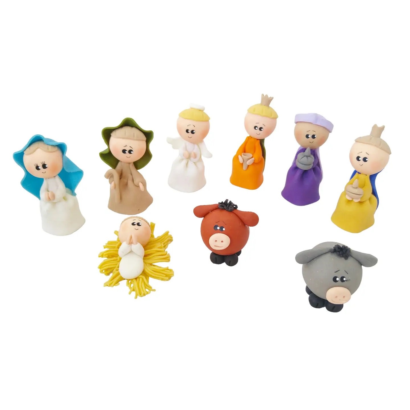 French Dough Nativity Set in A Basket - Nine Piece - The Cathedral ...