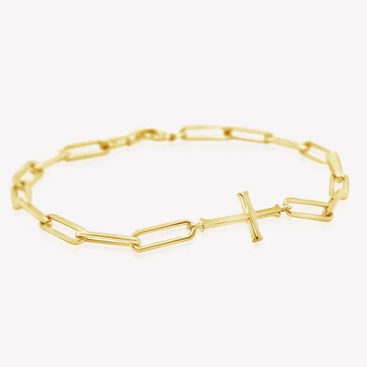 Chain Breaker Cross Bracelet - Yellow Gold Vermeil - The Cathedral ...