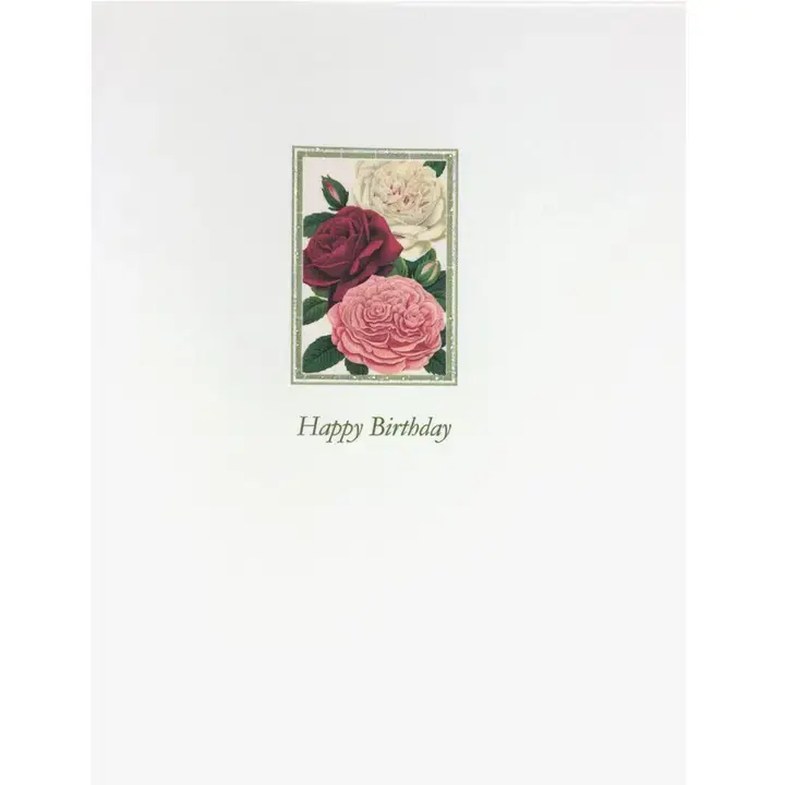 Rose Trio Happy Birthday Card - The Cathedral Bookstore