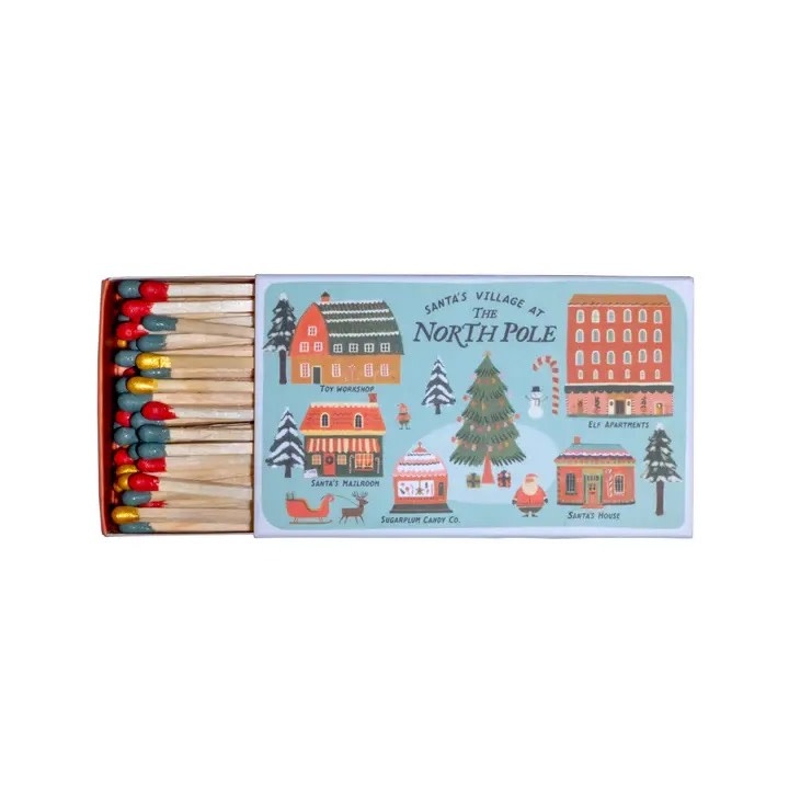 Santa’S Village – Holiday Matches, Long (3.78") - The Cathedral Bookstore