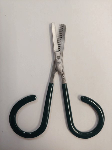 Thinning Scissor, 4", Adjustable Open Loops, Green PVC Handles ...