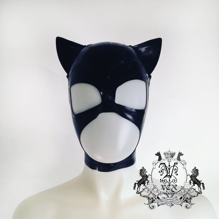 Latex Cat Hood | BDSM Pet Play | Latex Hood | Vex Clothing - Bondesque