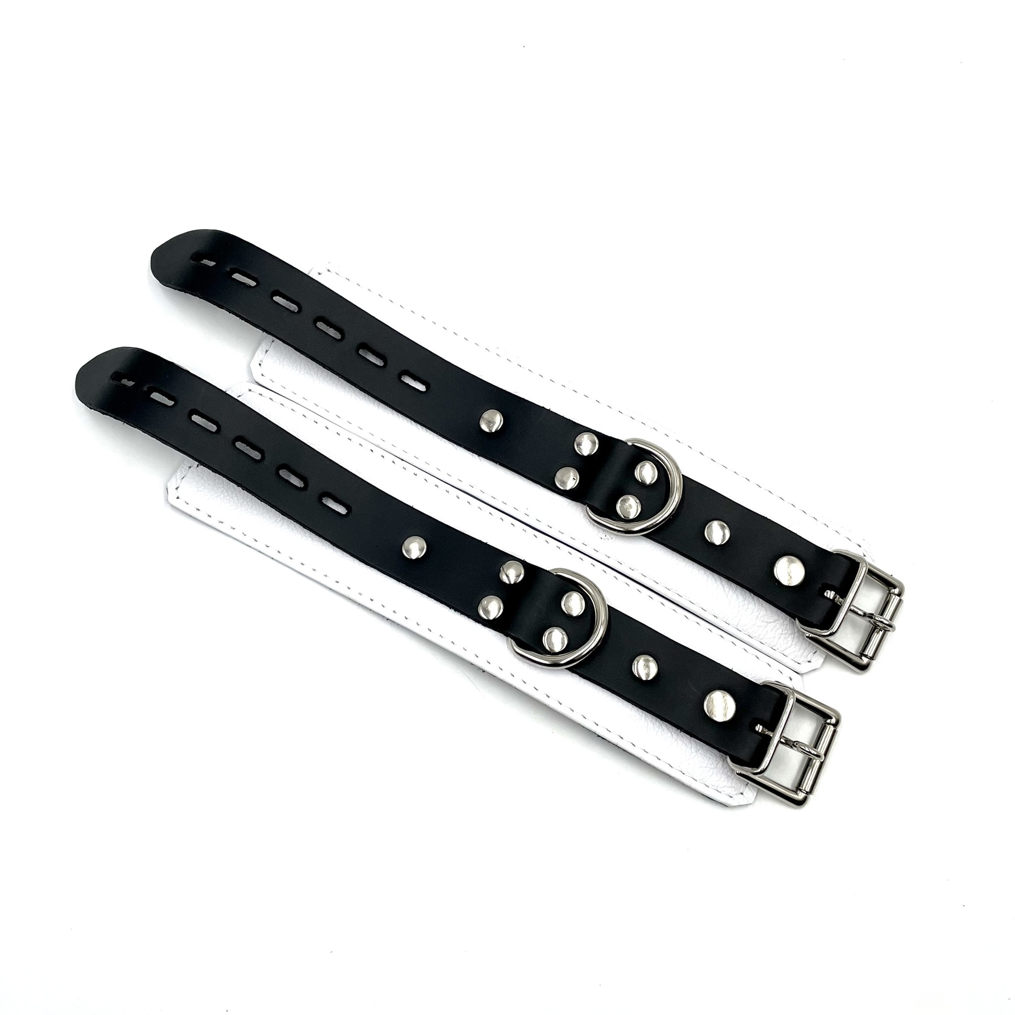 Black White Wrist Cuffs | Jaguar Collection By Aslan Leather - Bondesque
