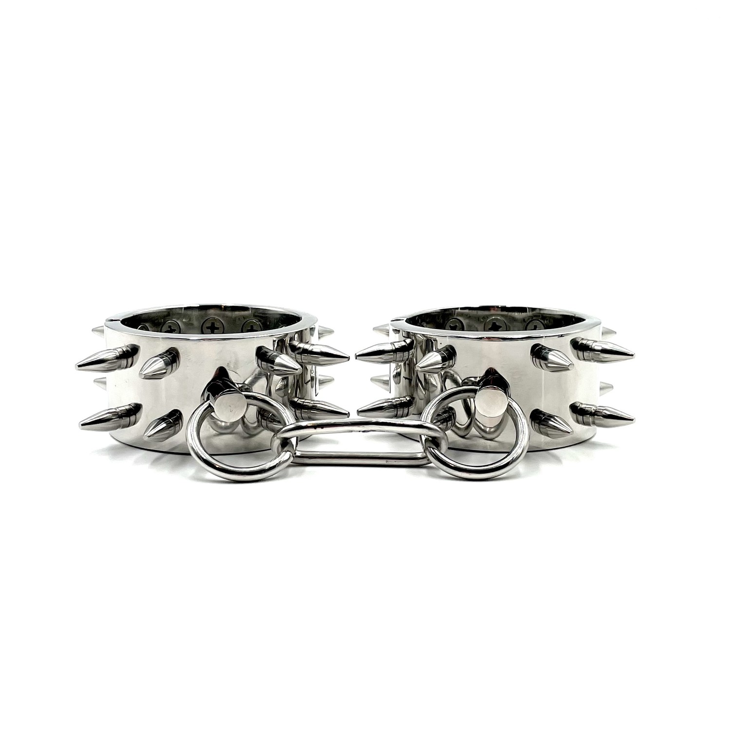 Spike metal wrist shackles -BDSM | Bondesque