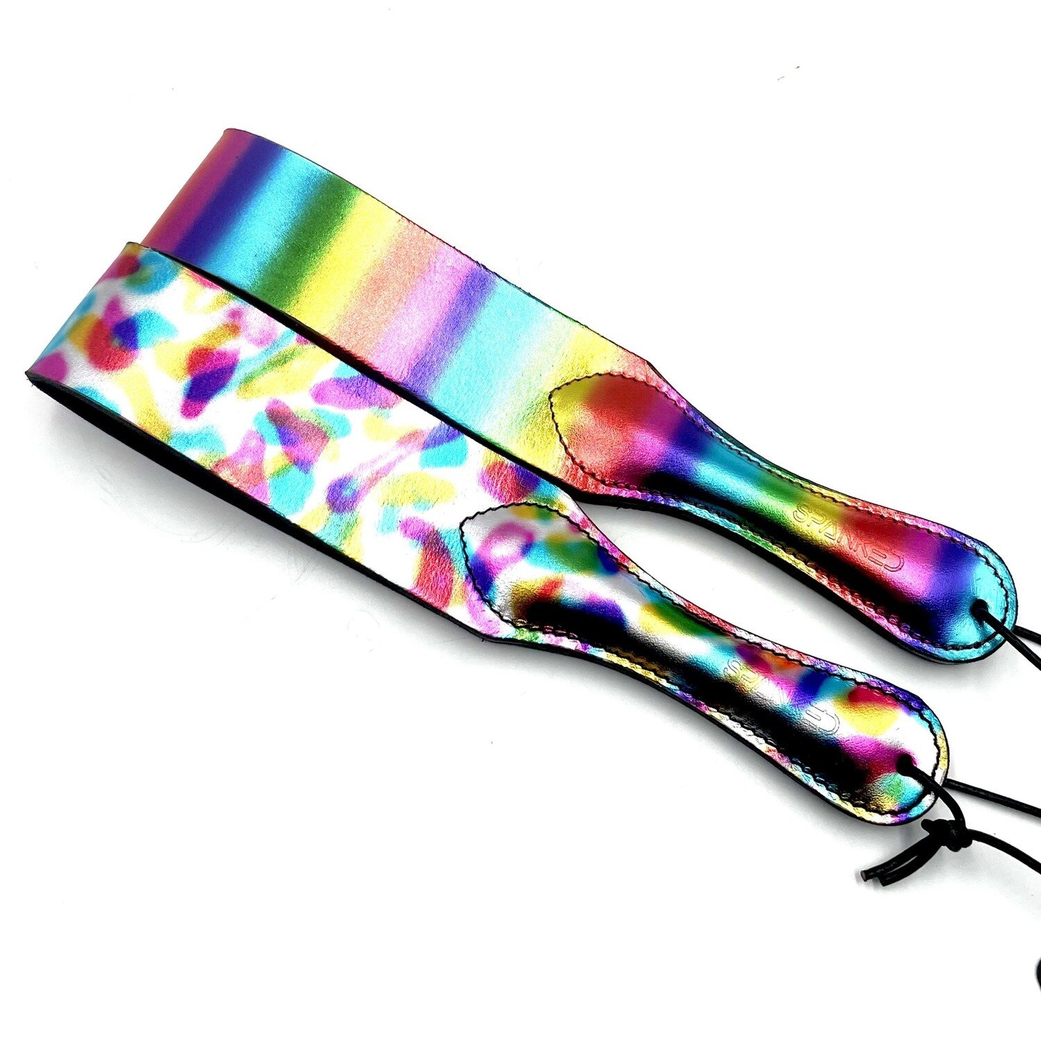 Rainbow Leather Loop Leather Paddle | Slapping & Spanking Paddles | Bondesque