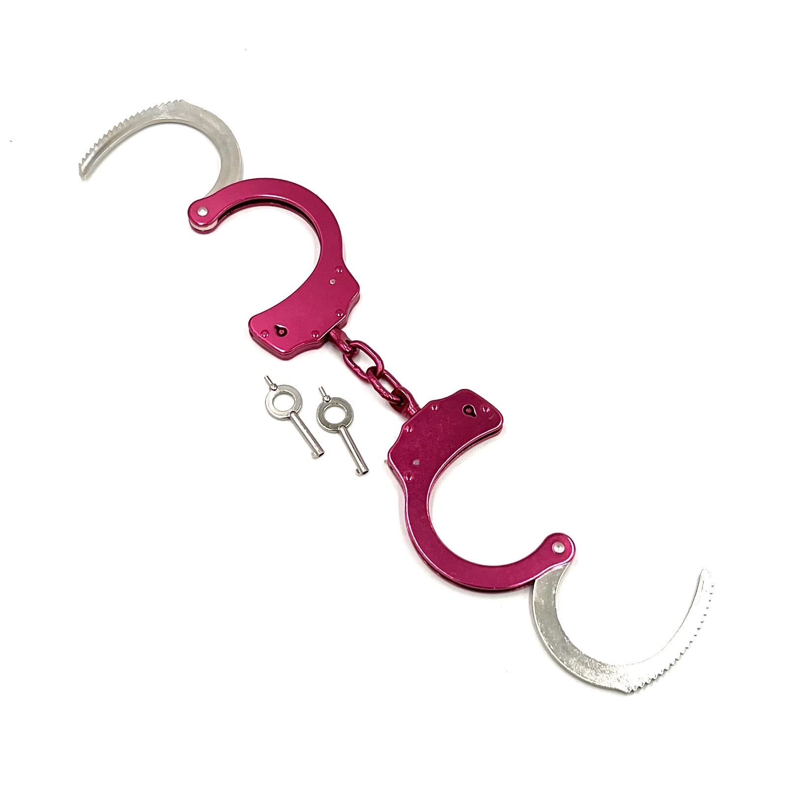 Metallic Pink And Chrome Handcuffs | KOOKIE INT'L | BDSM Restraints ...