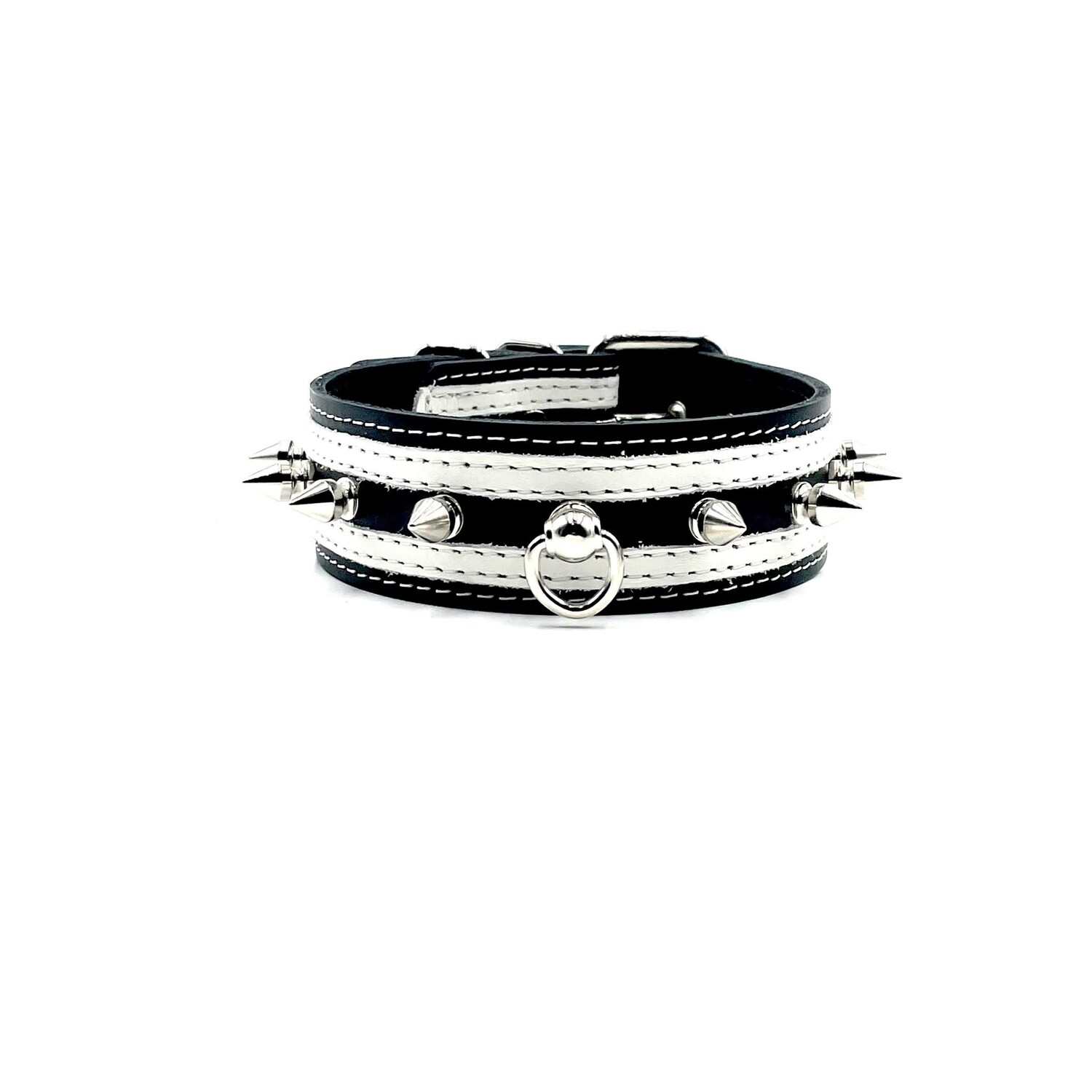 Post Ring And Spike Collar Black | KOOKIE INT'L | BDSM Gear | Bondesque