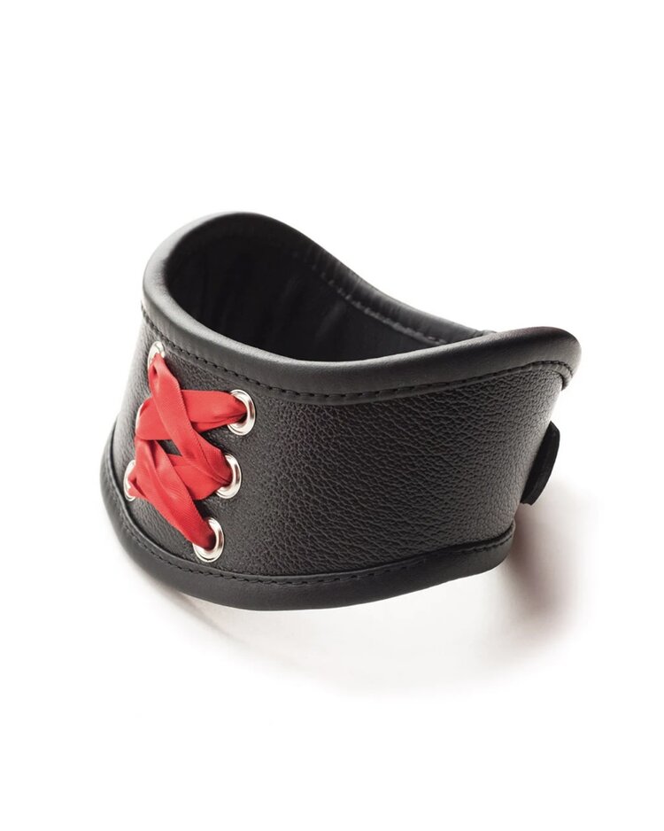 Red Laced Leather Posture Collar | Stockroom | Bondesque