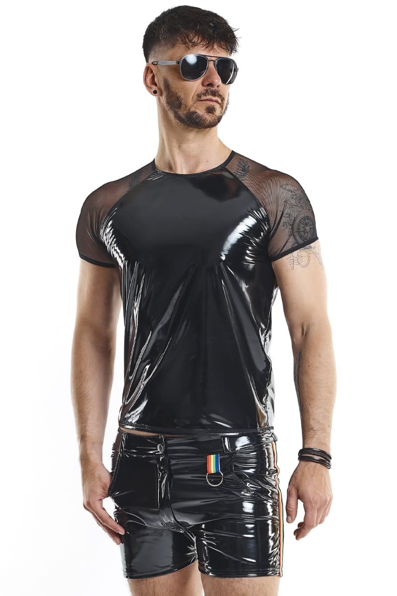 PVC T-shirts With Mesh Sleeves | Mens Fetish Wear | Regnes - Bondesque