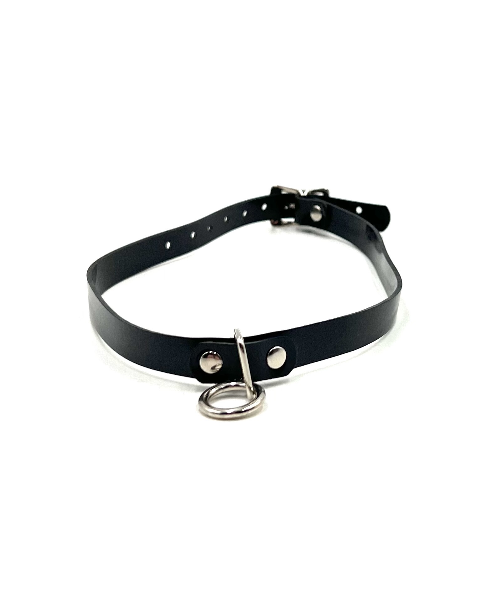 Black PVC Choker With O-Ring - Bondesque